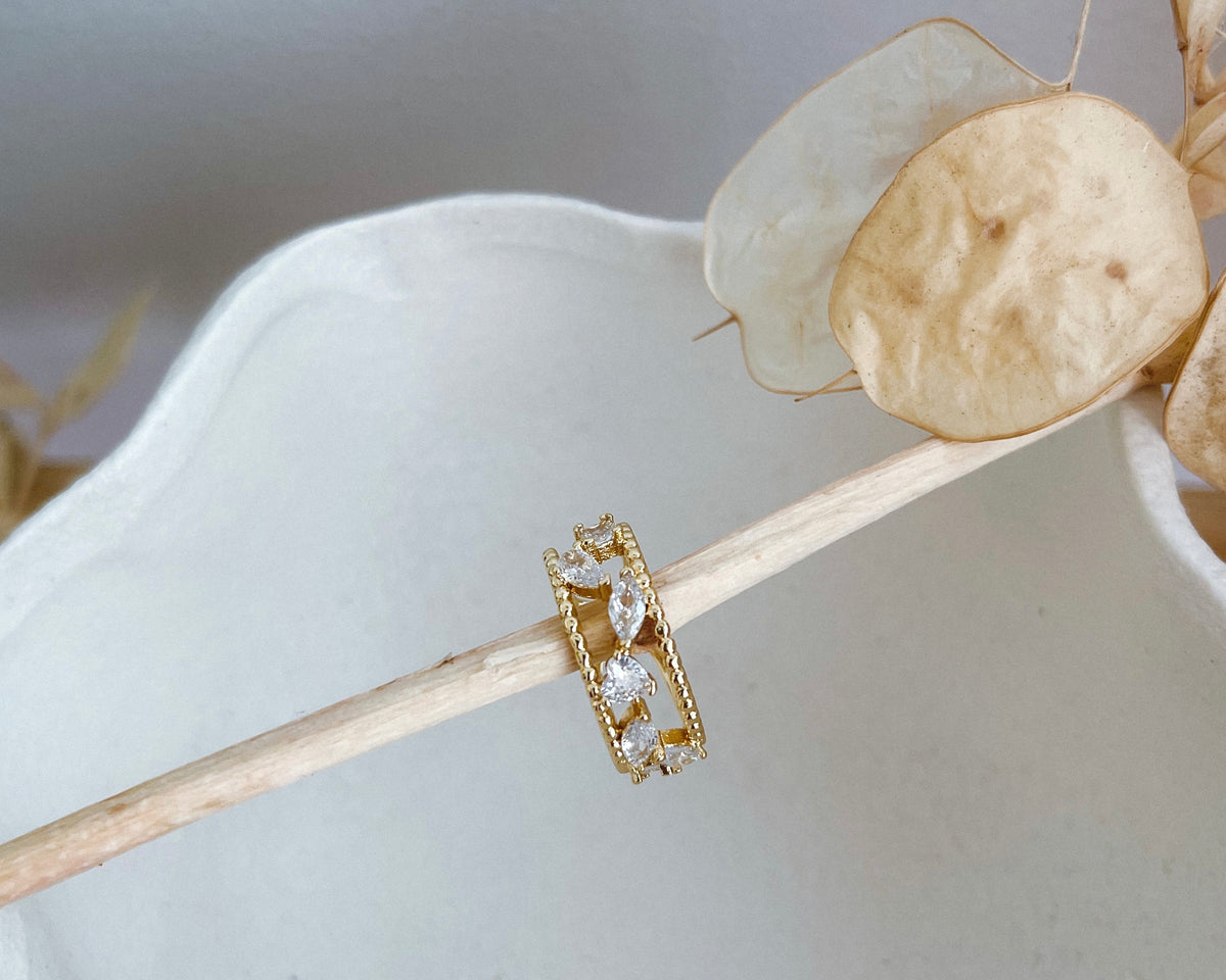 Vanessa - Waterproof Resizable Tear Drop Stone Ring – Lana Kay Collective