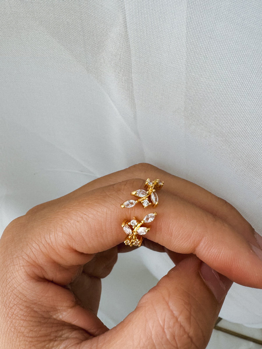 Eva - Waterproof Resizable Stone Leaf Ring – Lana Kay Collective